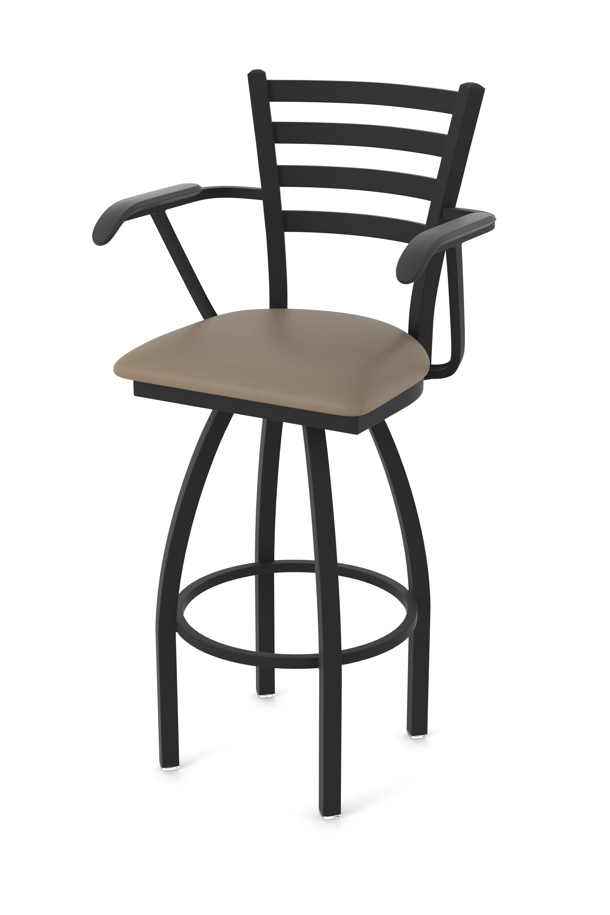 36-Inch Jailhouse Back Bar Stool with Steel Frame, Black Wrinkle Finish ...