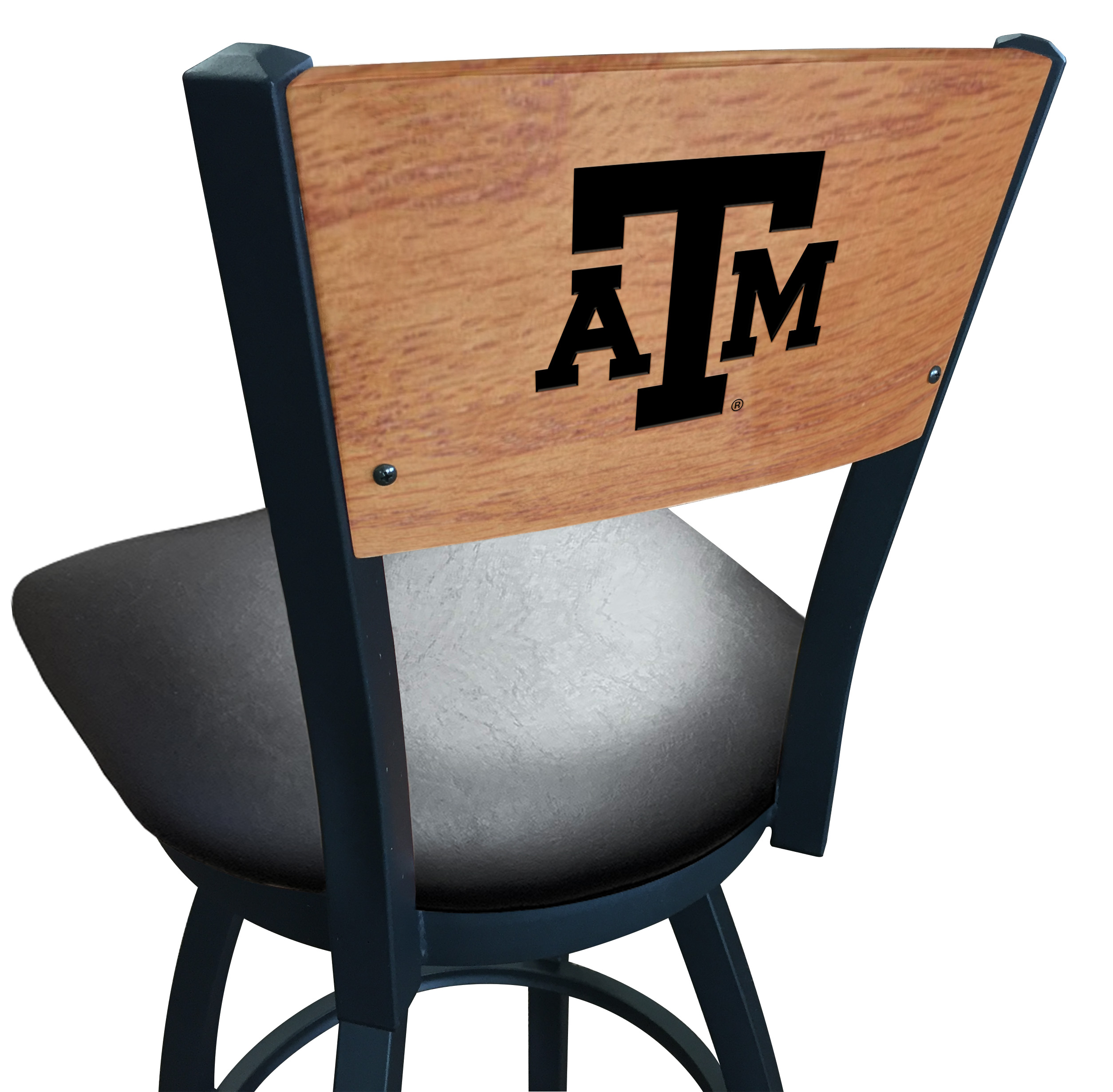 L038 Texas A&M 25" Swivel Counter Stool with Black Wrinkle Finish and a ...