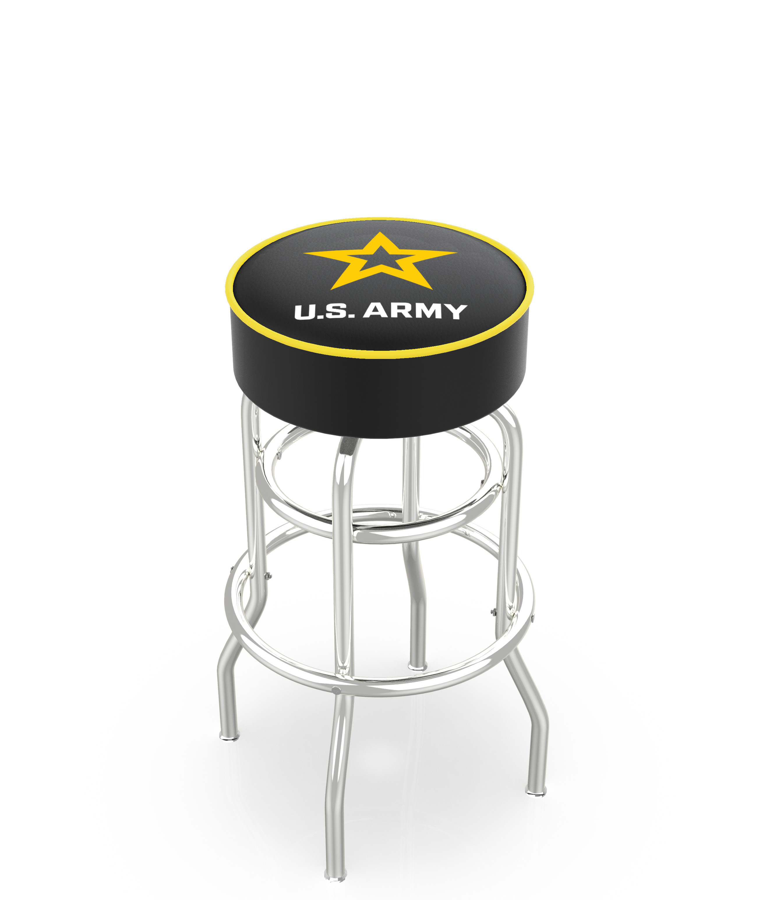 US Army Bar Stool w/ Military Logo Swivel Seat - L7C1