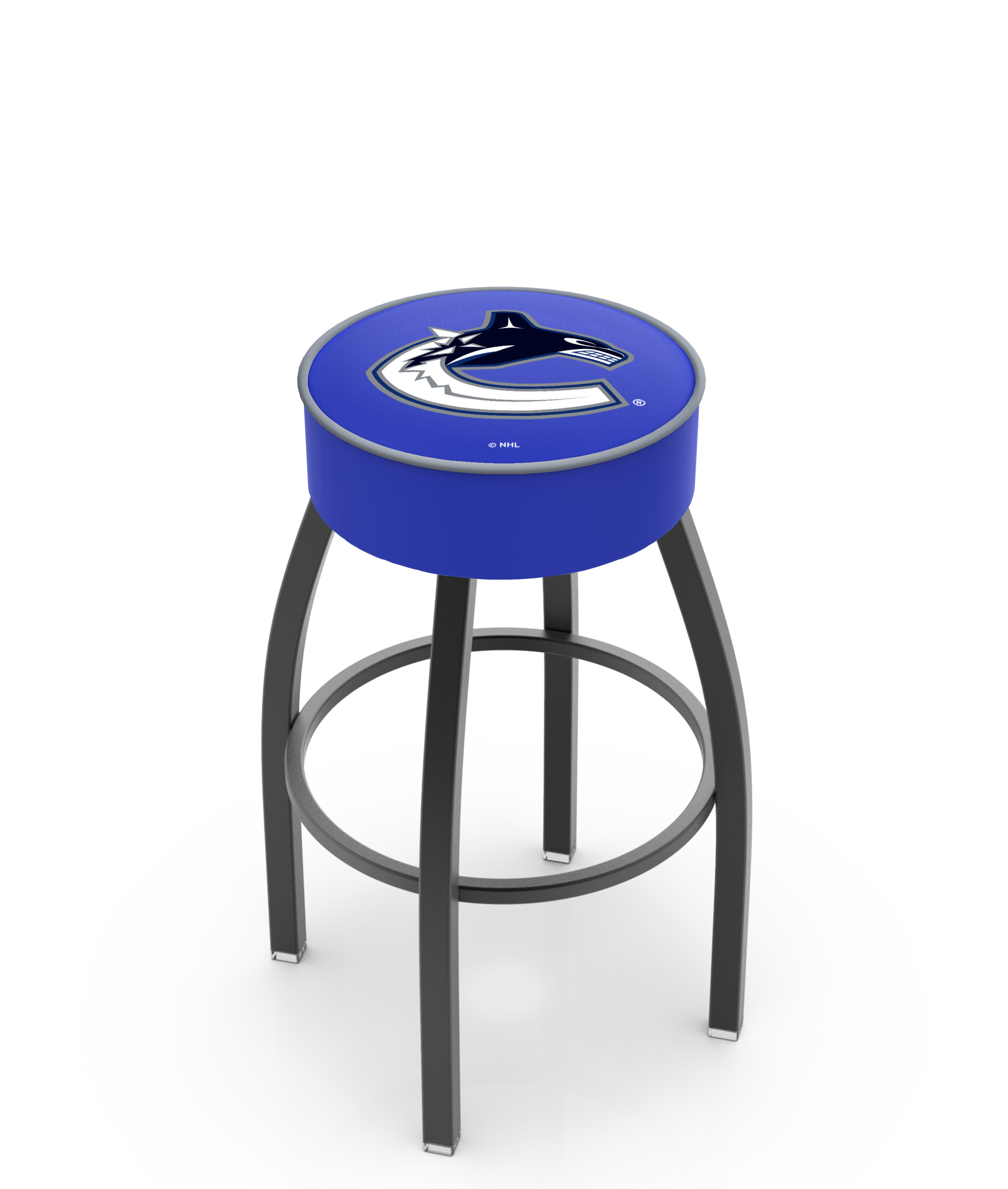 L8B1 Vancouver Canucks 25" Swivel Counter Stool with Black Wrinkle Finish
