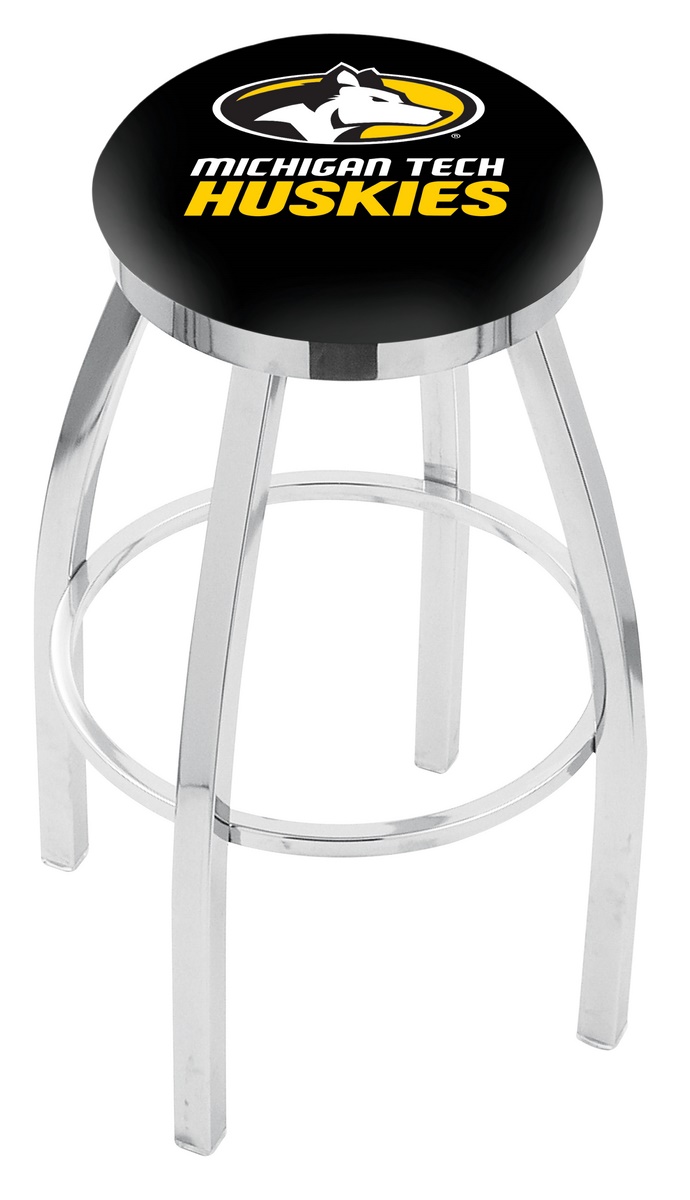 L8C2C Michigan Tech 25" Swivel Counter Stool with Chrome Finish