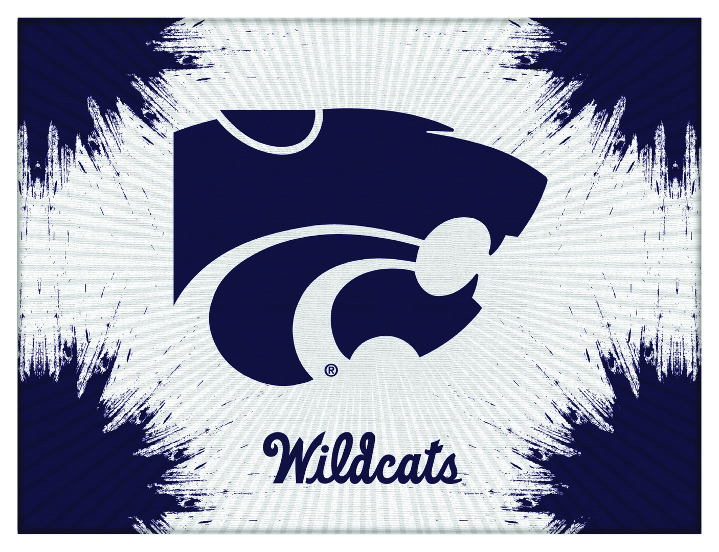 Kansas State Canvas Art w/ Wildcats Logo Print